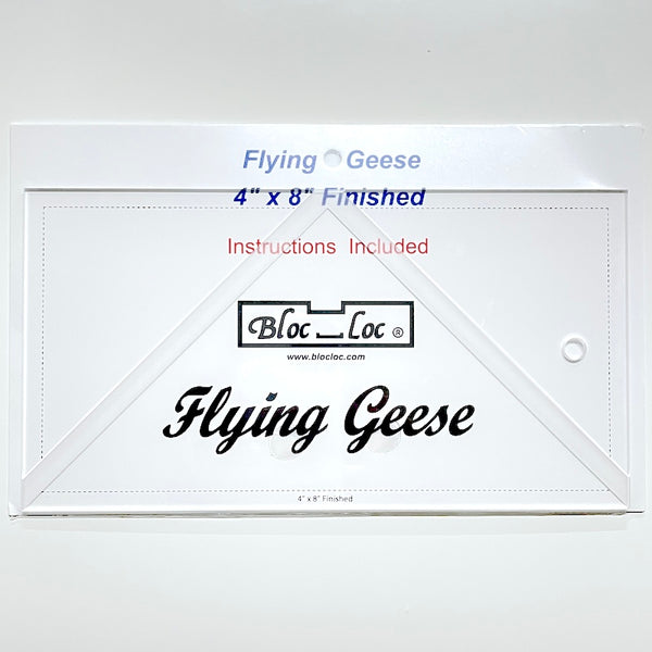 Bloc_Loc 4"x8" Flying Geese Square Up Ruler - Purple Daisies Quilting