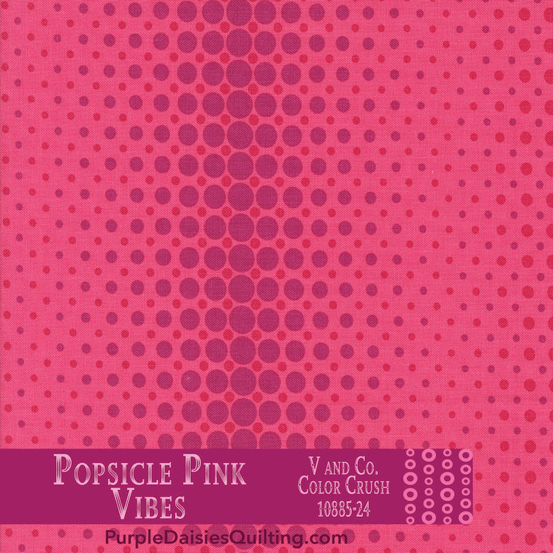 V & Co. Color Crush • Popsicle Pink Vibes • Half Yard - Purple Daisies ...