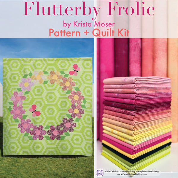 Flutterby Frolic by Krista Moser + Quilt Kit - Purple Daisies Quilting