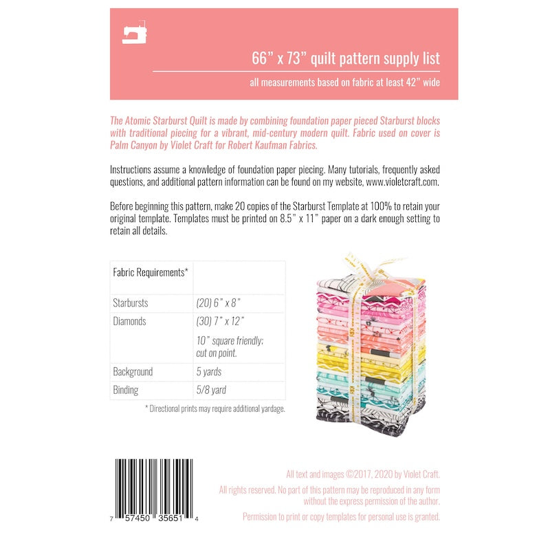 Atomic Starburst by Violet Craft - Purple Daisies Quilting