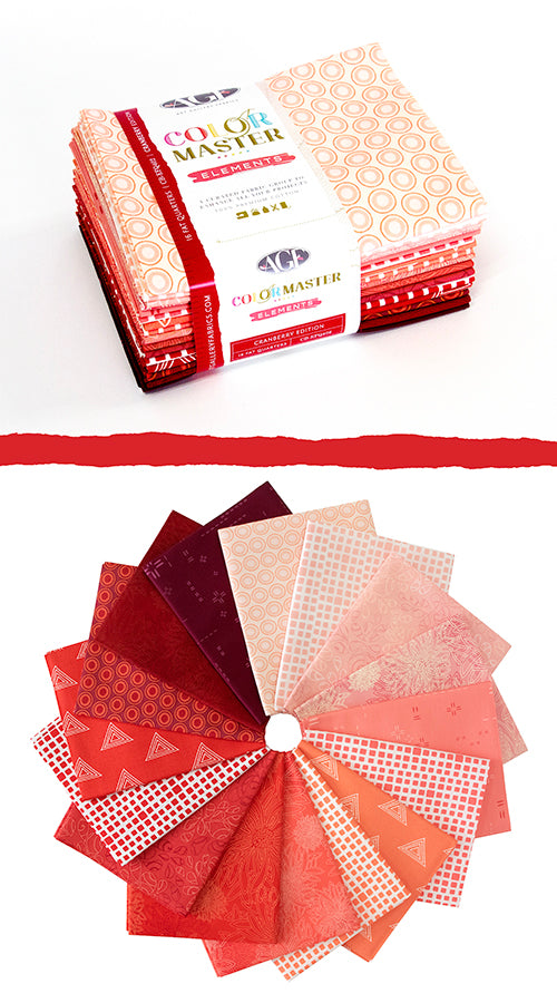 Cranberry FQ Bundle - AGF Elements - Purple Daisies Quilting