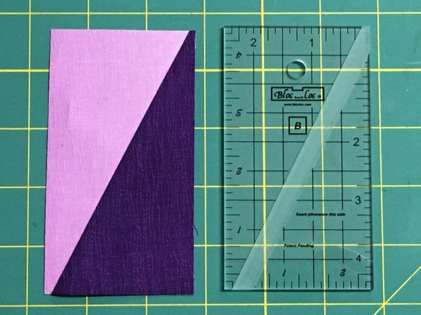 Bloc_Loc 2.5"x4.5" Half Rectangle Triangle Rulers - Purple Daisies Quilting